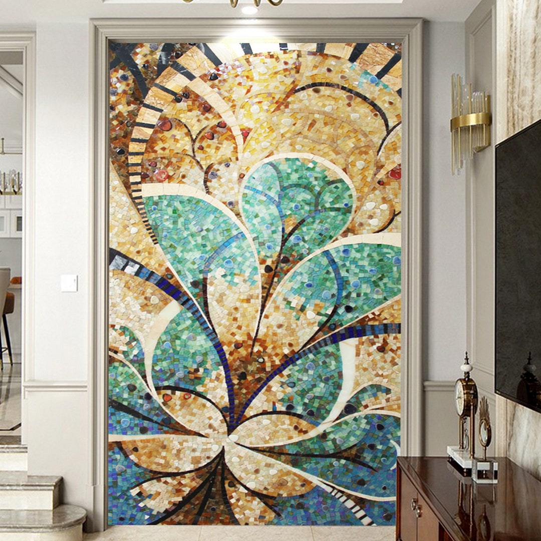 Mosaic Mural Art Mosaic Wall Art Mosaic Paiting Art Deco Painting Blue ...