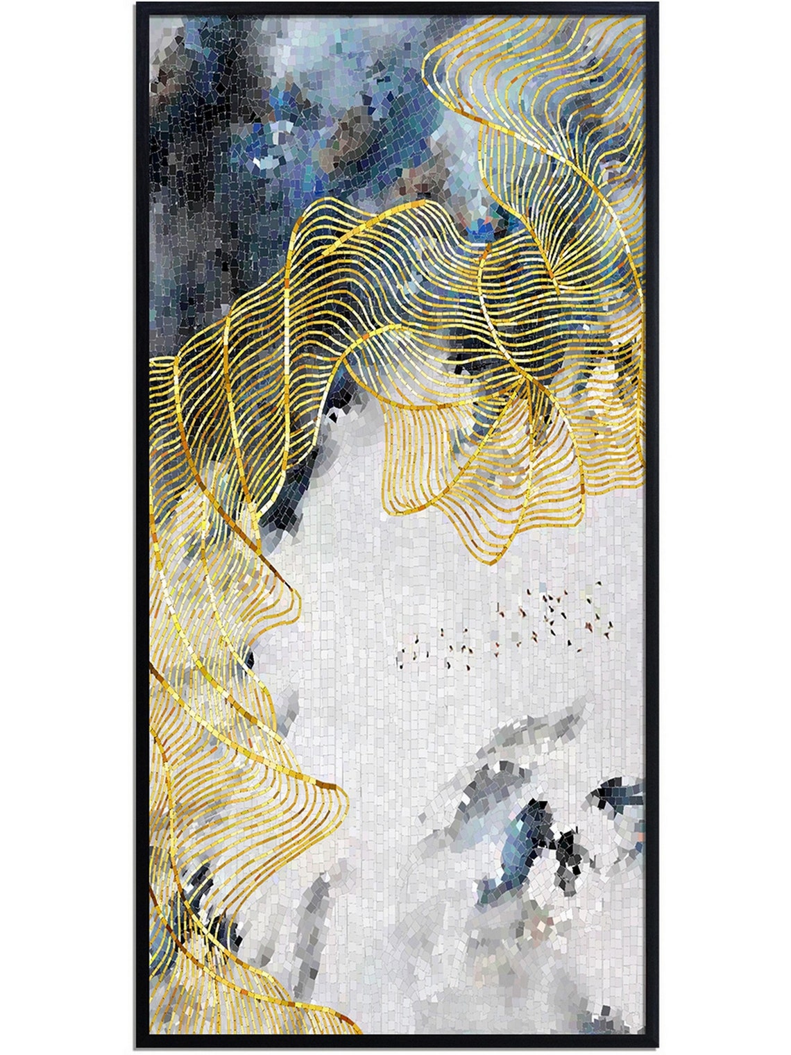 Mosaic Golden Line Mosaic Wall Art Mosaic Wall Art Mosaic - Etsy