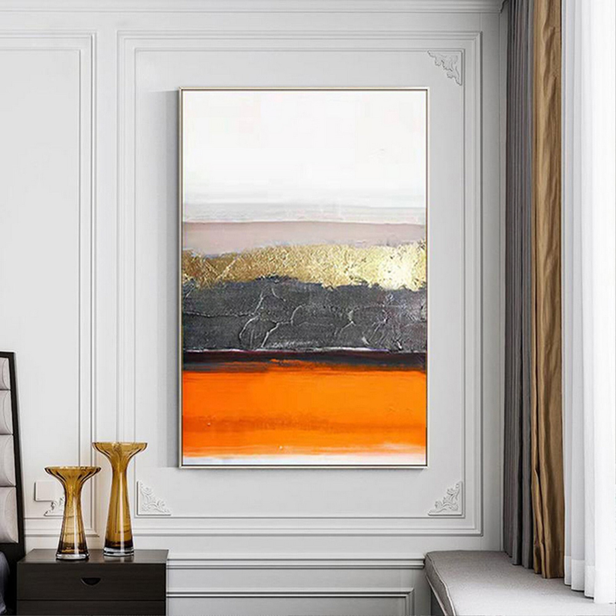 Hermes Orange Hand-painted Large Oil Painting Luxury Room - Etsy