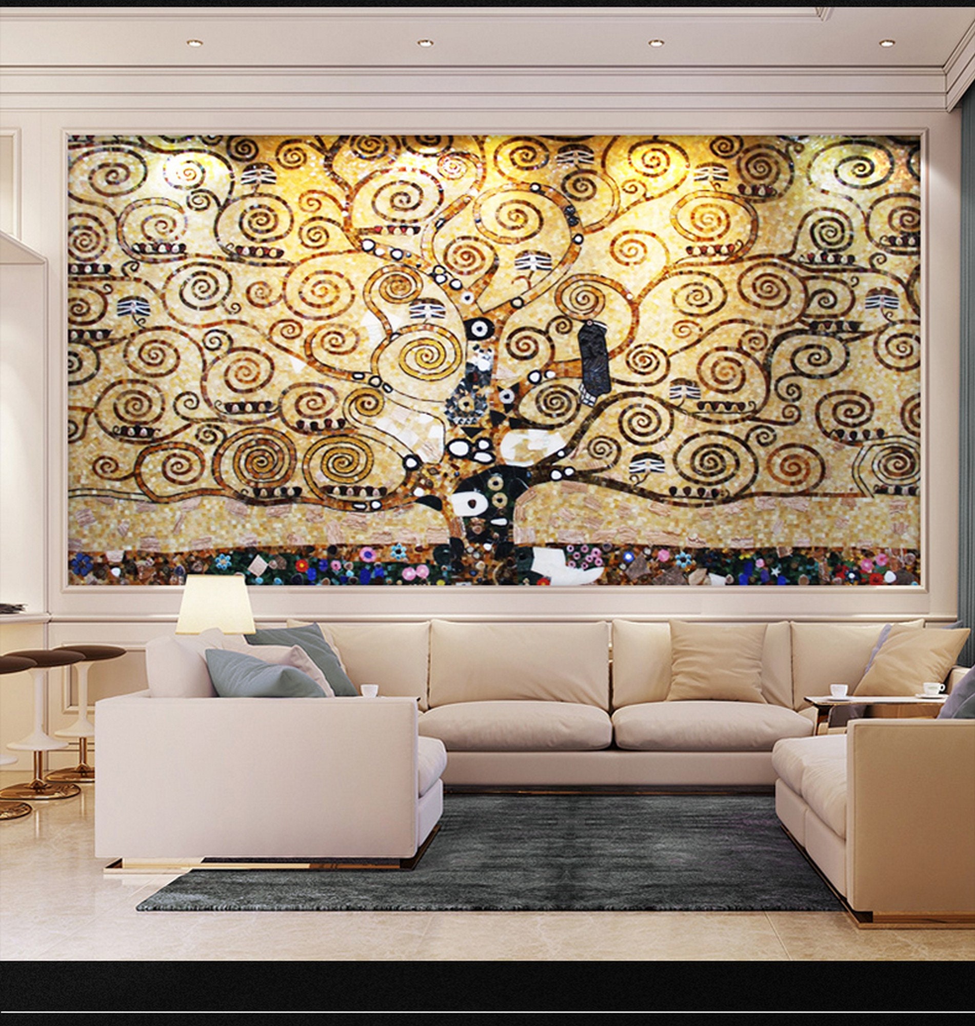 Mosaic Tree Art Mosaic Wall Art Mosaic Paiting Art Deco Painting Blue ...