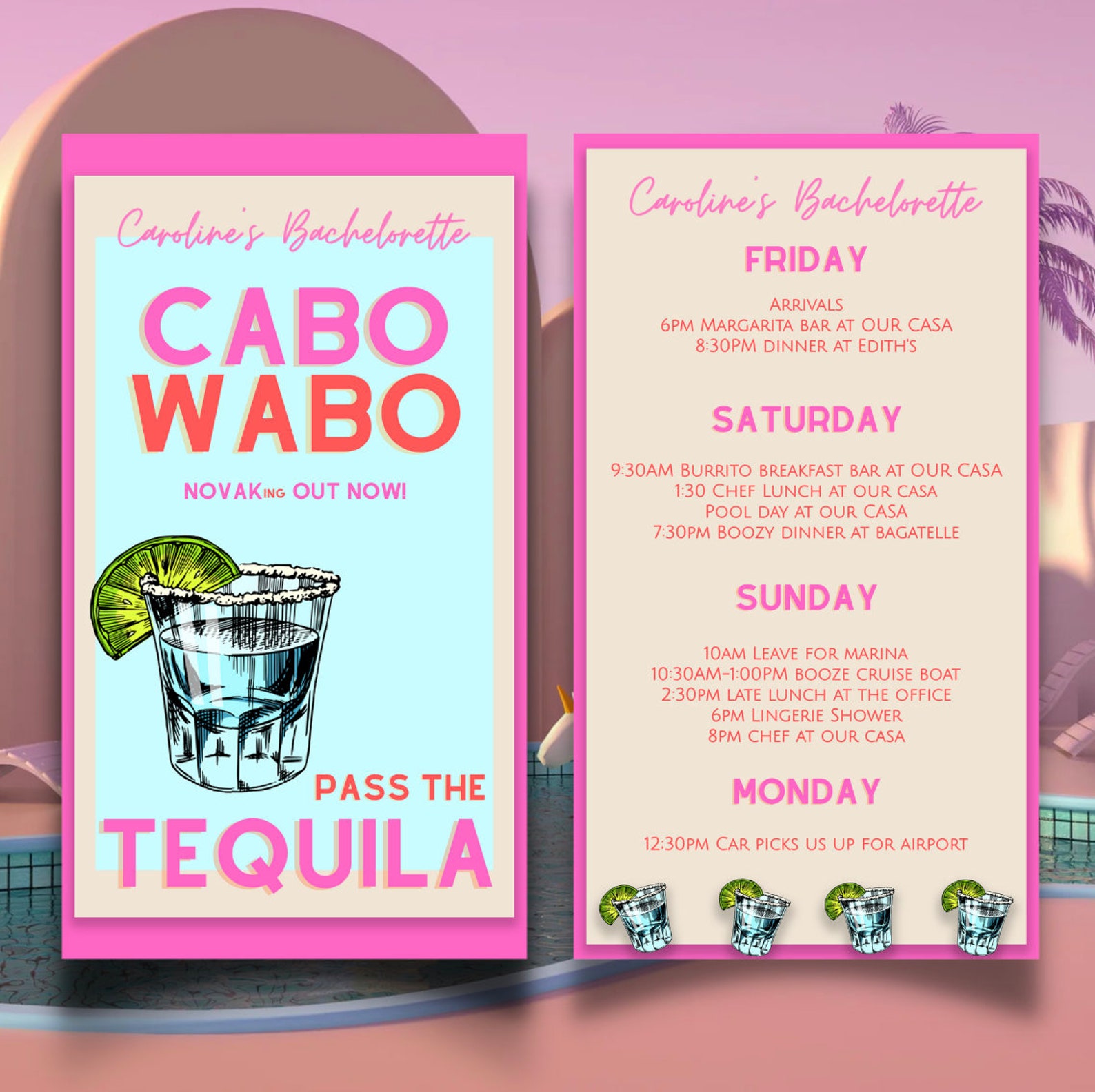 Cabo Bachelorette Itinerary, Cabo Invite, Cabo San Lucas Invite, Cabo ...