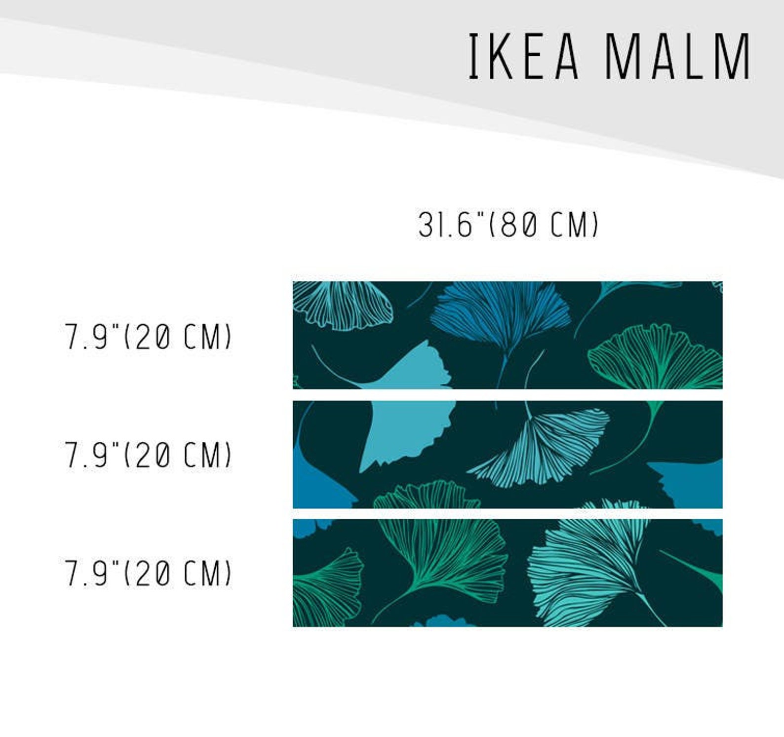 IKEA MALM Dresser Turquoise Falling Flowers , Removable Ikea Decals ...