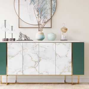 Bright Marble Furniture Veneer, Self Adhesive, Waterproof Sticker ...