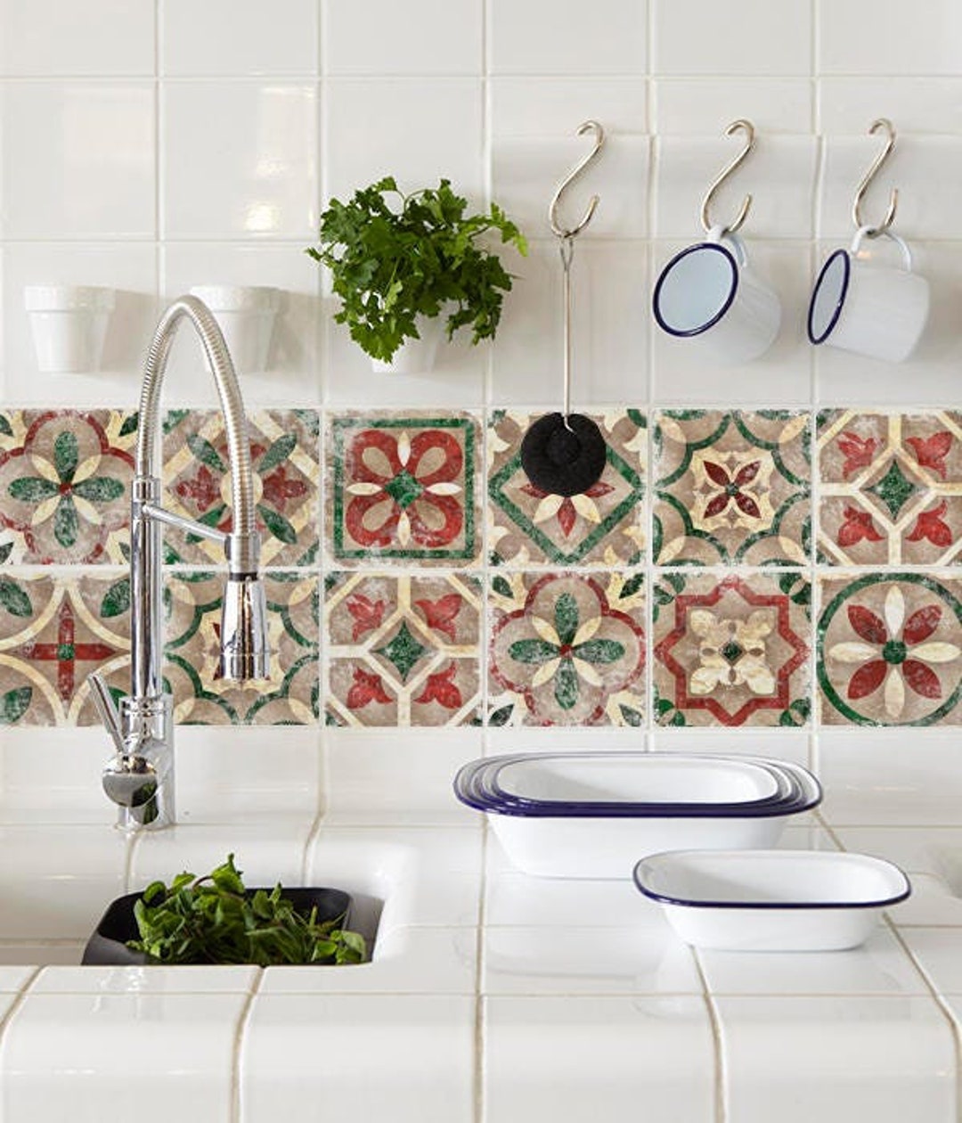 Retro Italian, Tile Decals, Tile Stickers, Italian Traditional Tiles ...