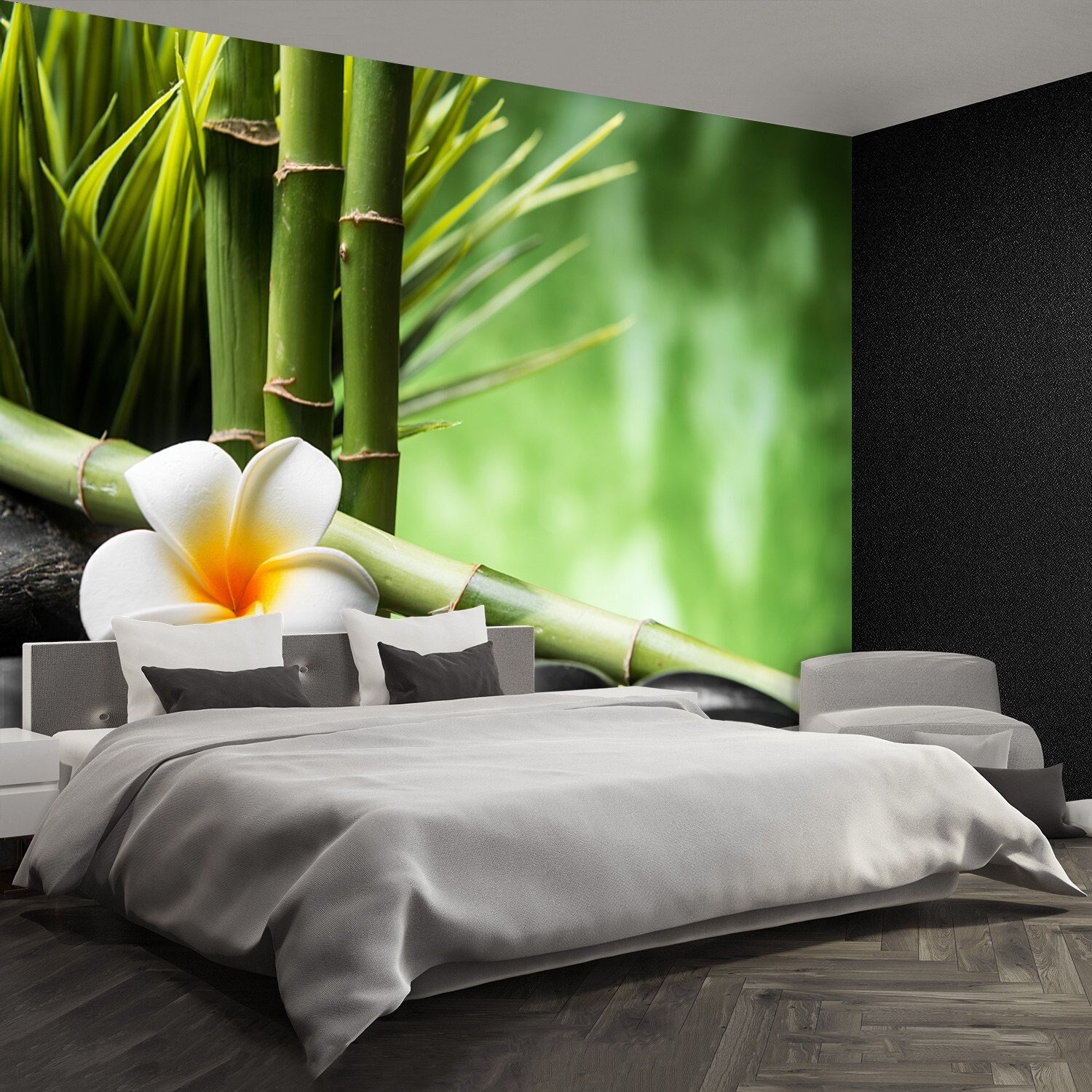 Frangipani Bamboo Peel&stick or Non-woven Wall Mural | Wallpaper Spa ...