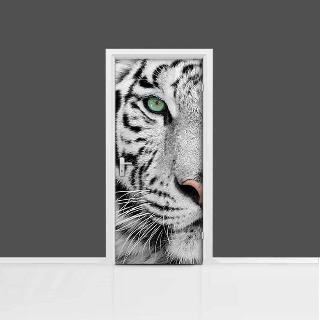 White Tiger Door Mural Self Adhesive Door Wrap, Removable Peel & Stick ...