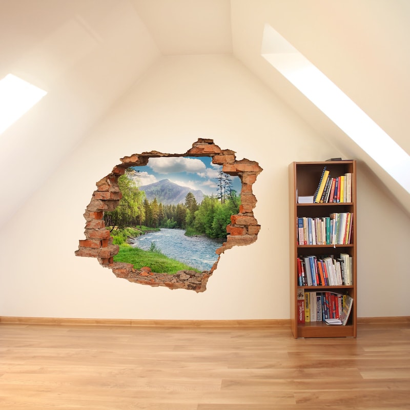 Hole in Wall Decal - Etsy