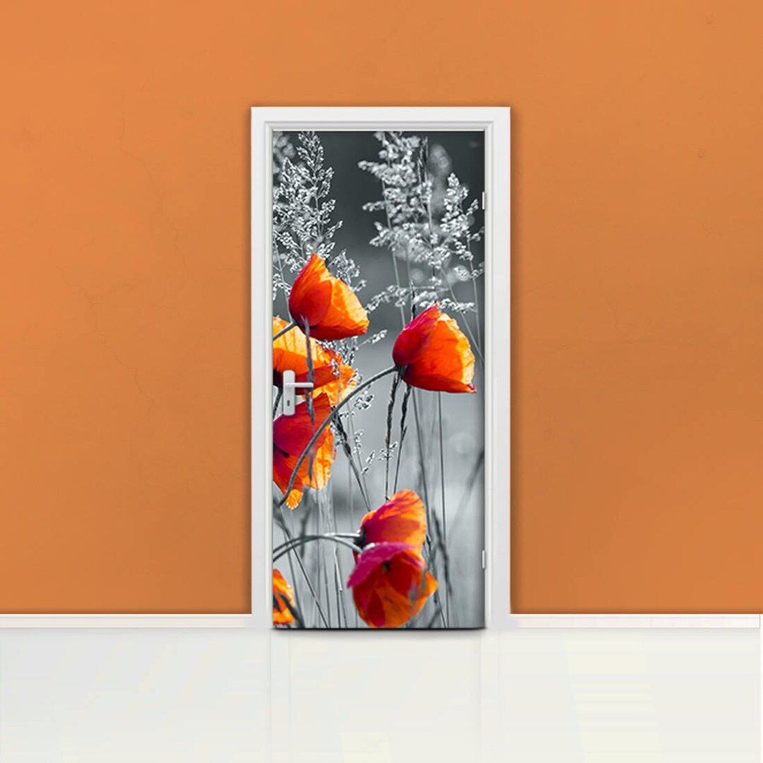 Poppy Seed Door Mural Self Adhesive Door Wrap, Removable Peel & Stick ...