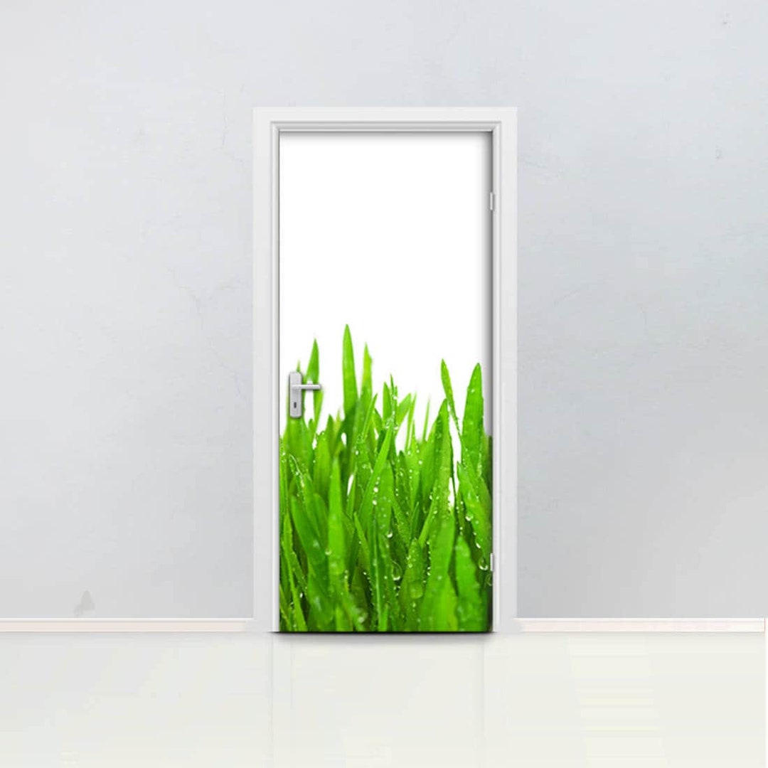 Green Grass Door Mural Self Adhesive Door Wrap, Removable Peel & Stick ...