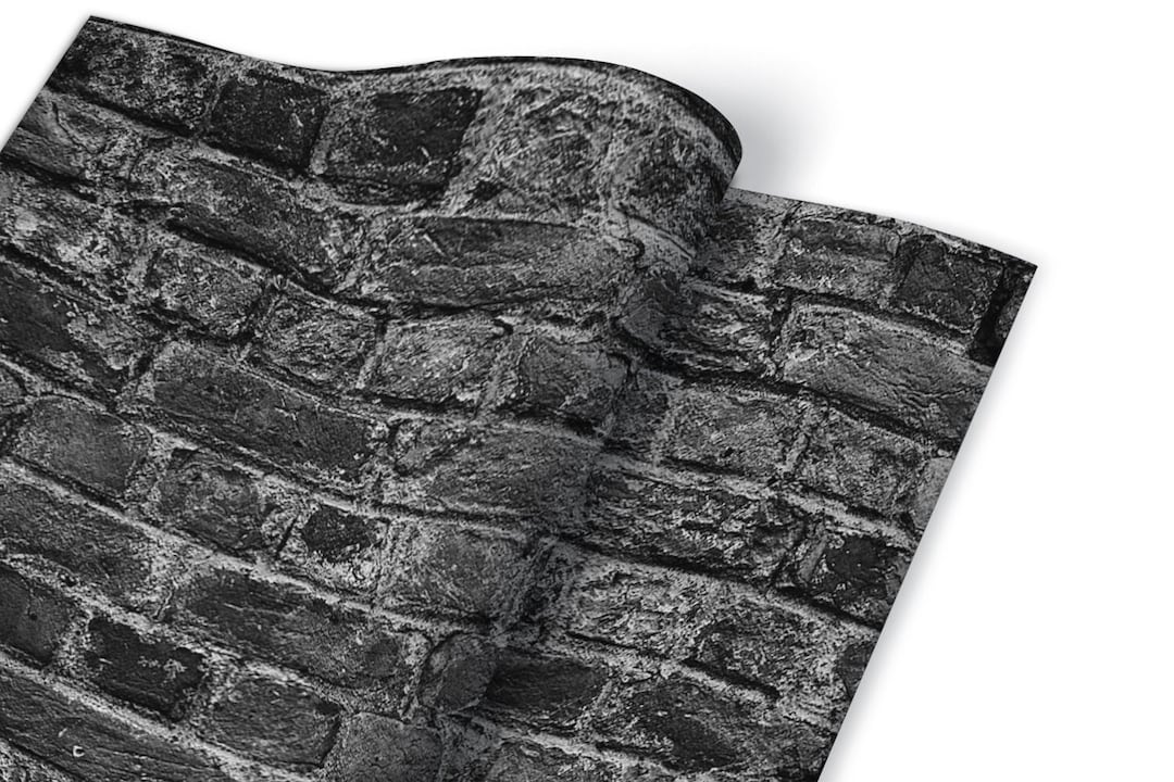 Black and White Bricks Furniture Veneer, Self Adhesive, Waterproof ...