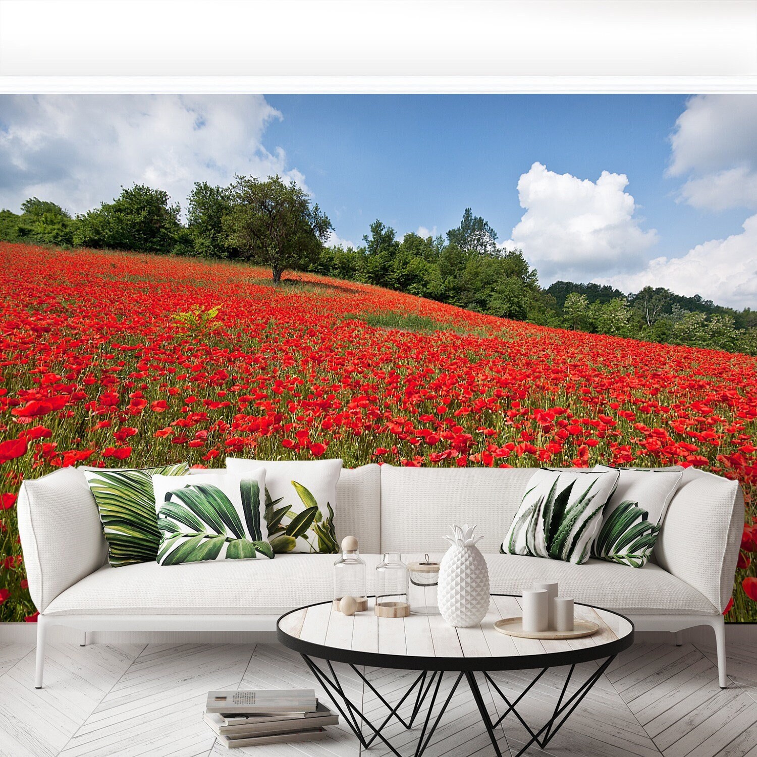 Poppy Field Self Adhesive or Paste & Glue Wallpaper | Wall Mural Poppy ...