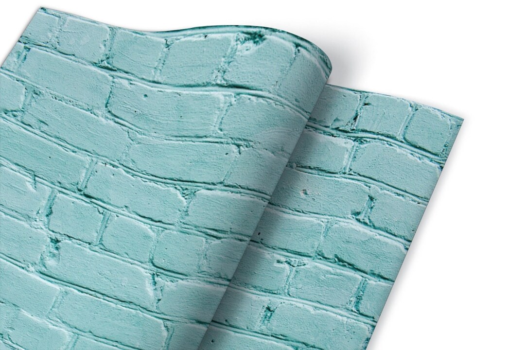 Turquoise Brick Furniture Veneer, Self Adhesive, Waterproof Sticker ...