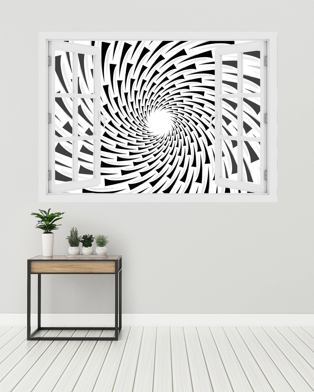 3D Window Infinity Vortex Tunnel, Wall Decal Vinyl, 3D Wall Art, Vinyl ...