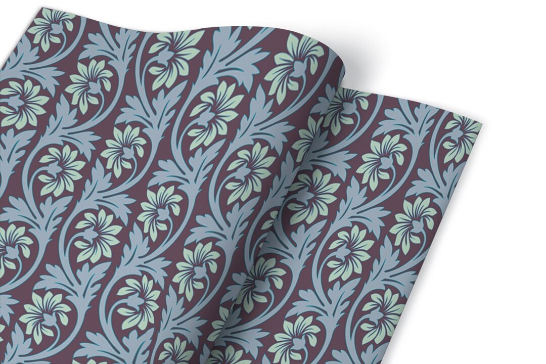 Flower Pattern Retro Furniture Veneer, Self Adhesive, Waterproof ...