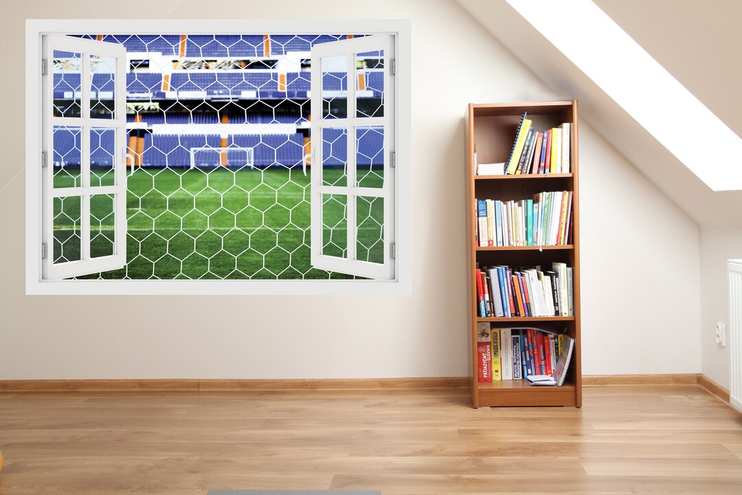 3D Window Football Stadium Wall Decal Vinyl, 3D Wall Art, Vinyl Peel ...