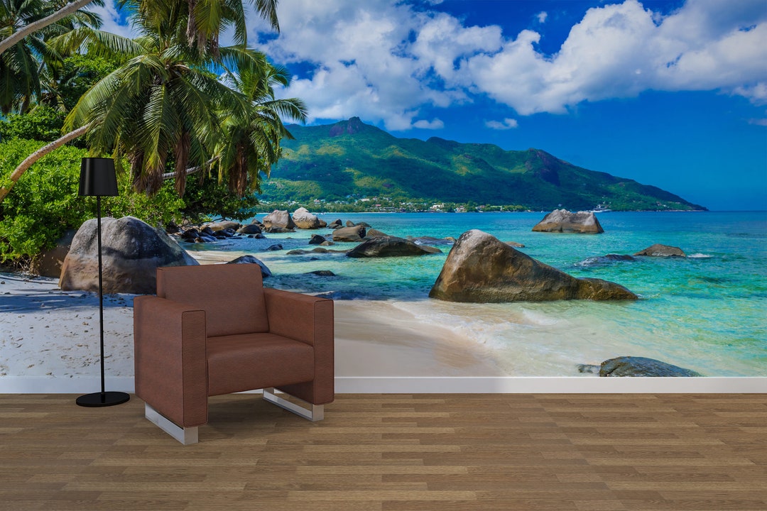 Beach on Island in Seychelles, Photo Wallpaper, Removable Wall ...