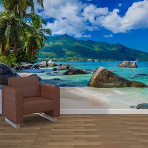 Beach on Island in Seychelles, Photo Wallpaper, Removable Wall ...