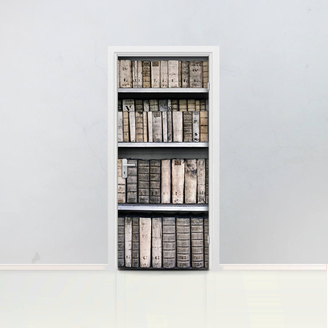 3D Library Door Mural Self Adhesive Door Wrap, Removable Peel & Stick ...