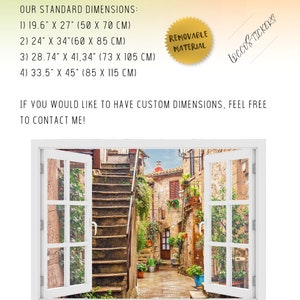 3D Window Alley in Old Town in Tuscany Italy, Wall Decal Vinyl, 3D Wall ...