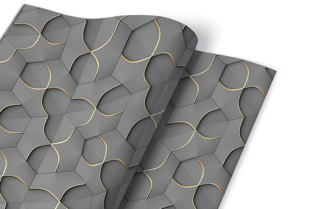 3D Abstraction Hexagons Furniture Veneer, Self Adhesive, Waterproof ...