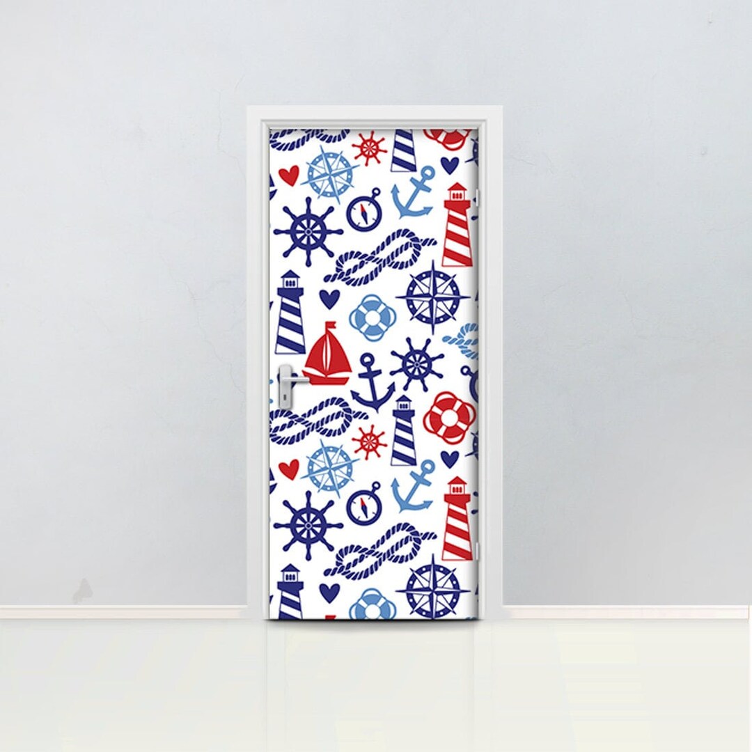 Sailor Pattern Door Mural Self Adhesive Door Wrap, Removable Peel ...