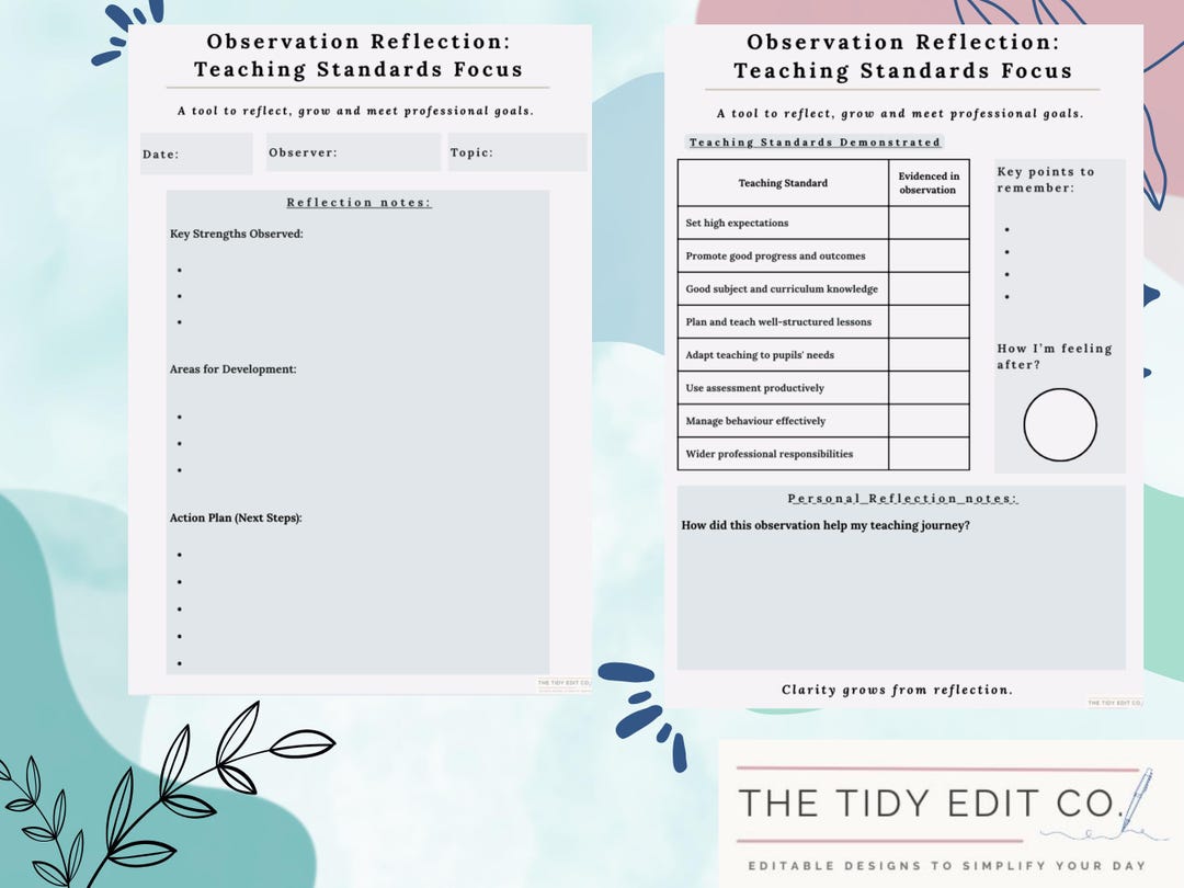 Editable NQT/RQT Observation Tracker | UK Teaching Standards Linked ...