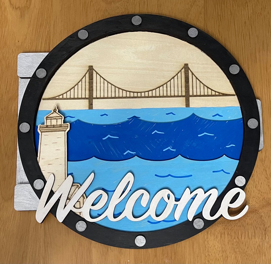 Porthole Sign Layered Sign Design Files SVG. Welcome Sign Laser Cut ...