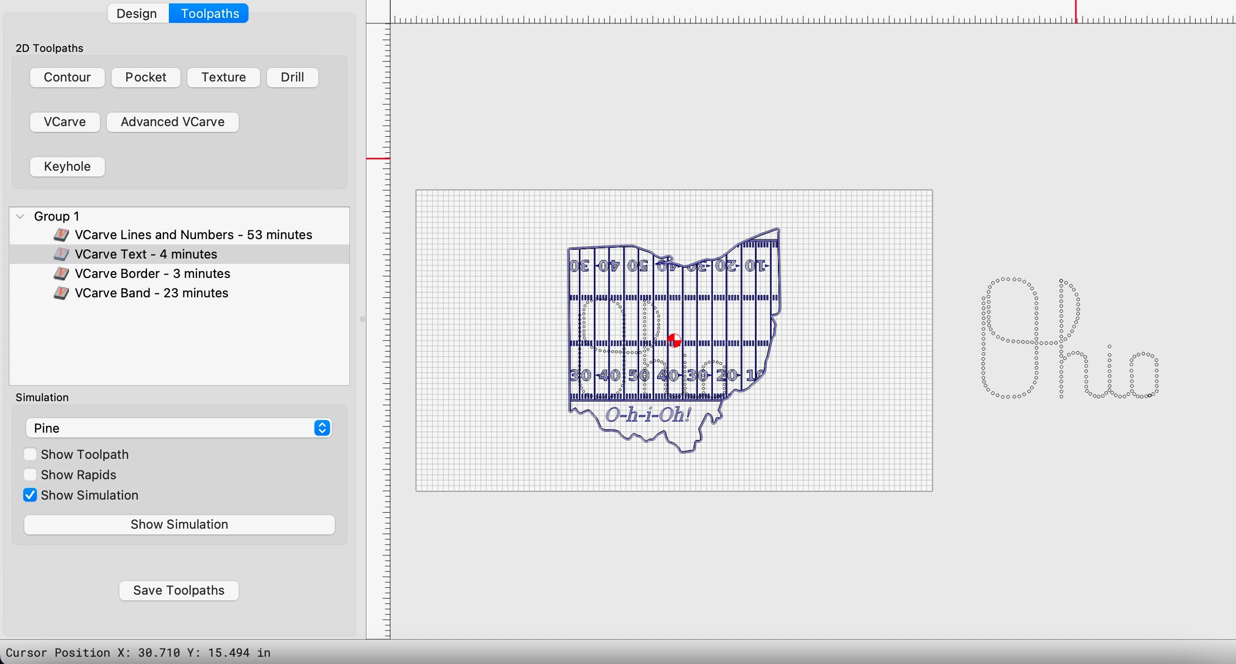 Script Ohio Football Field SVG – CNC Vcarve Inlay File - Etsy