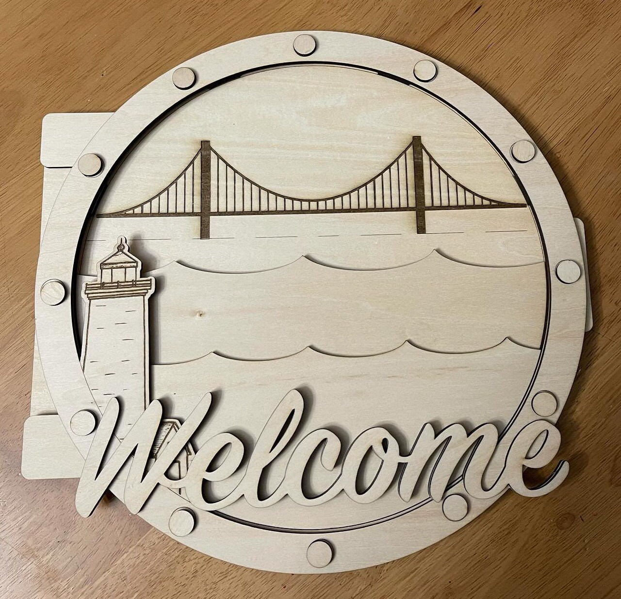Porthole Sign Layered Sign Design Files SVG. Welcome Sign Laser Cut ...