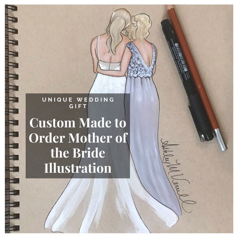 Custom Mother of the Bride Wedding Illustration, Size 9 X 12 Wedding ...