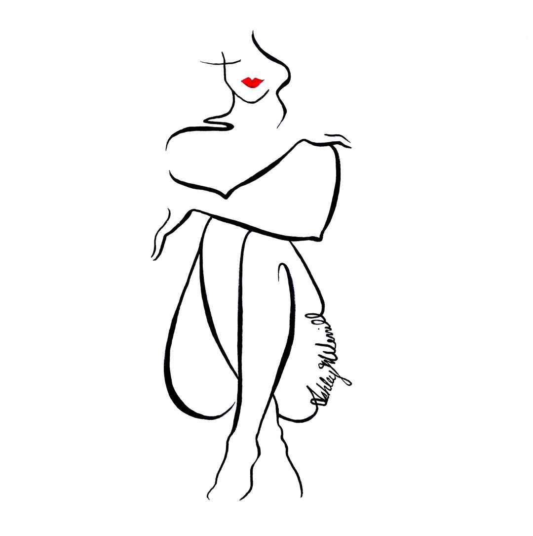 Line Art Minimalist Female Figure Art Black and White Female Line Art ...