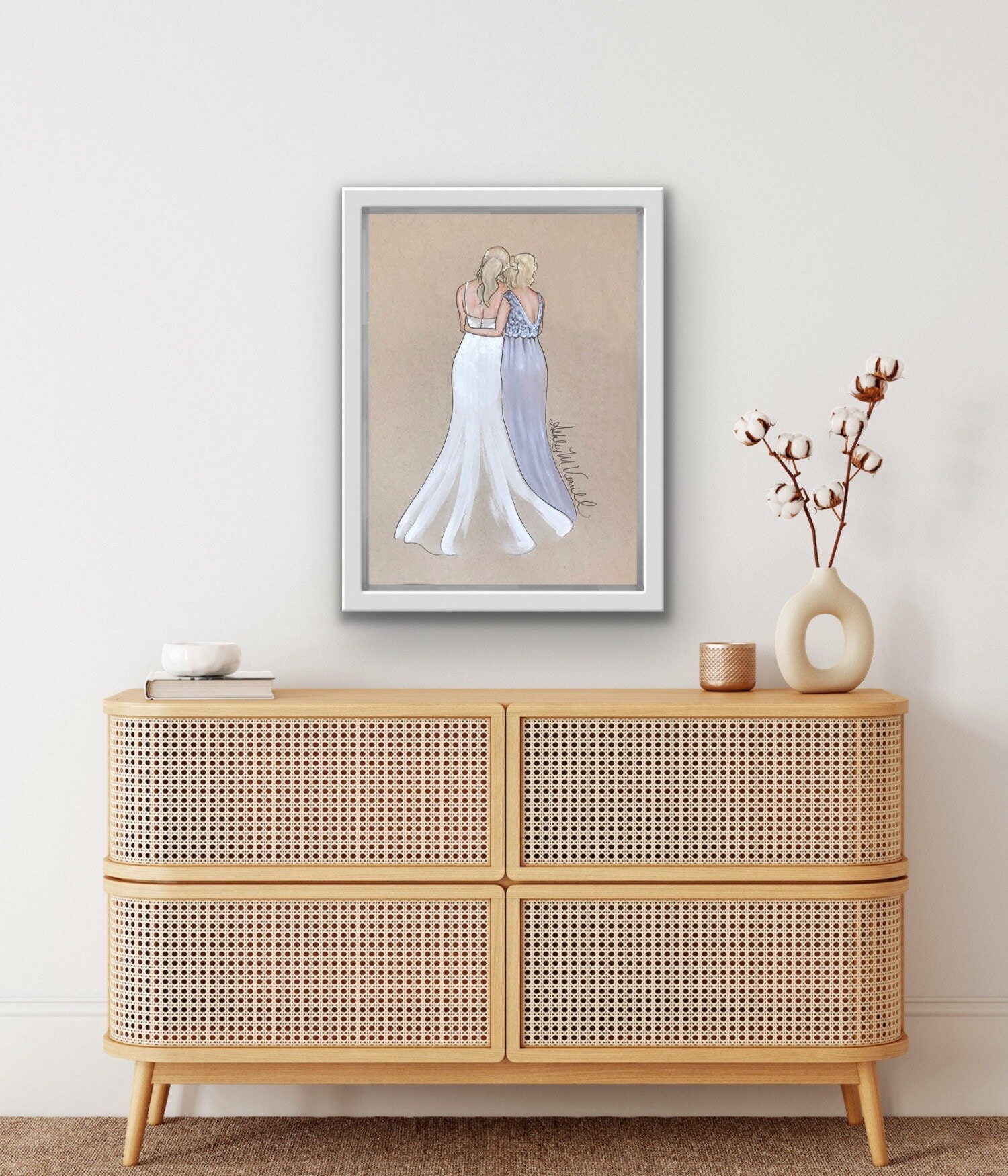 Custom Mother of the Bride Wedding Illustration, Size 9 X 12 Wedding ...