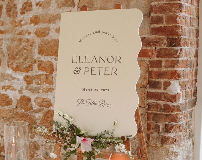 MADI Wave Edge Wedding Welcome Sign Modern Boho Minimalist Modern Large ...