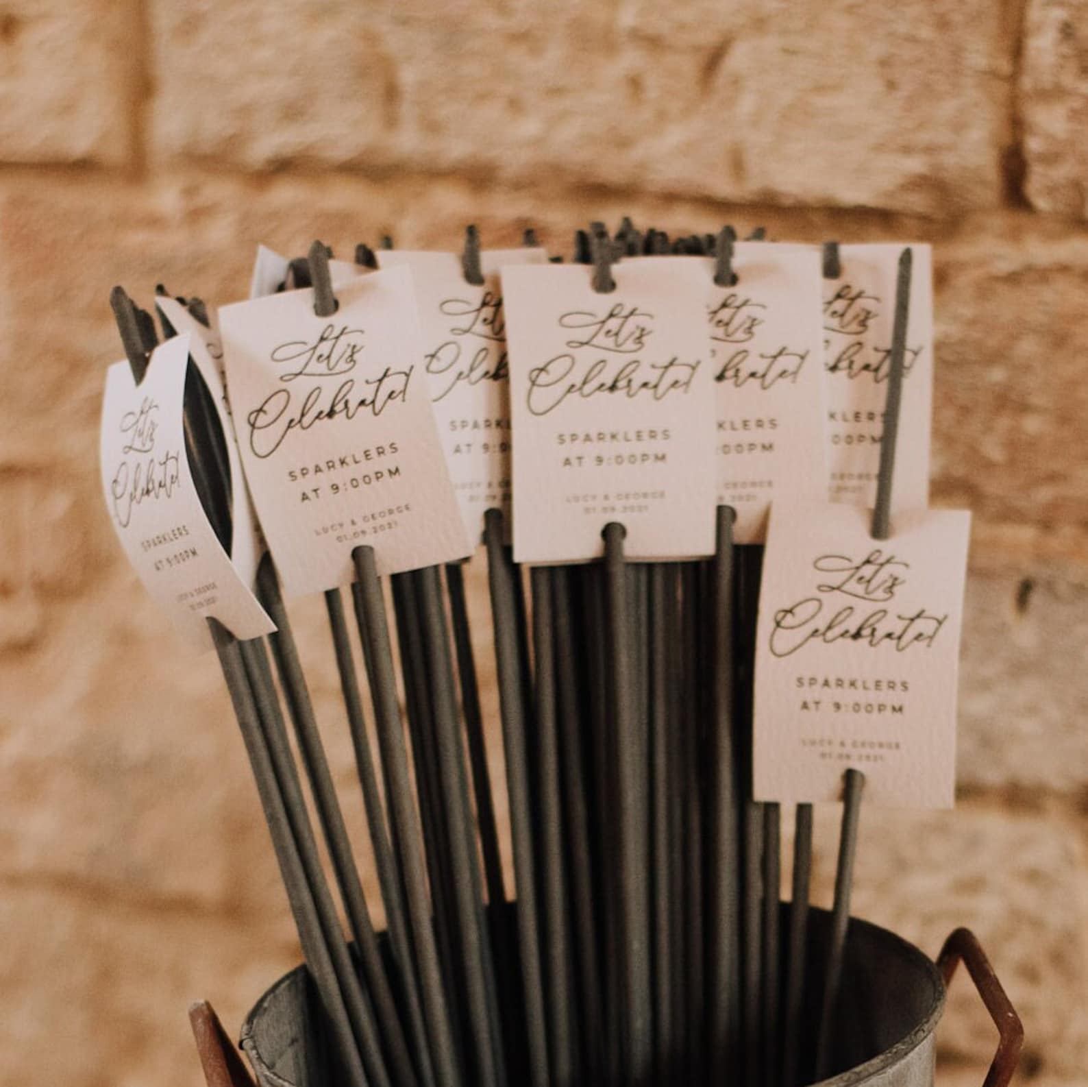 Wedding Sparkler Tags + Bucket Sign for Sparkler Send off - **sparklers ...