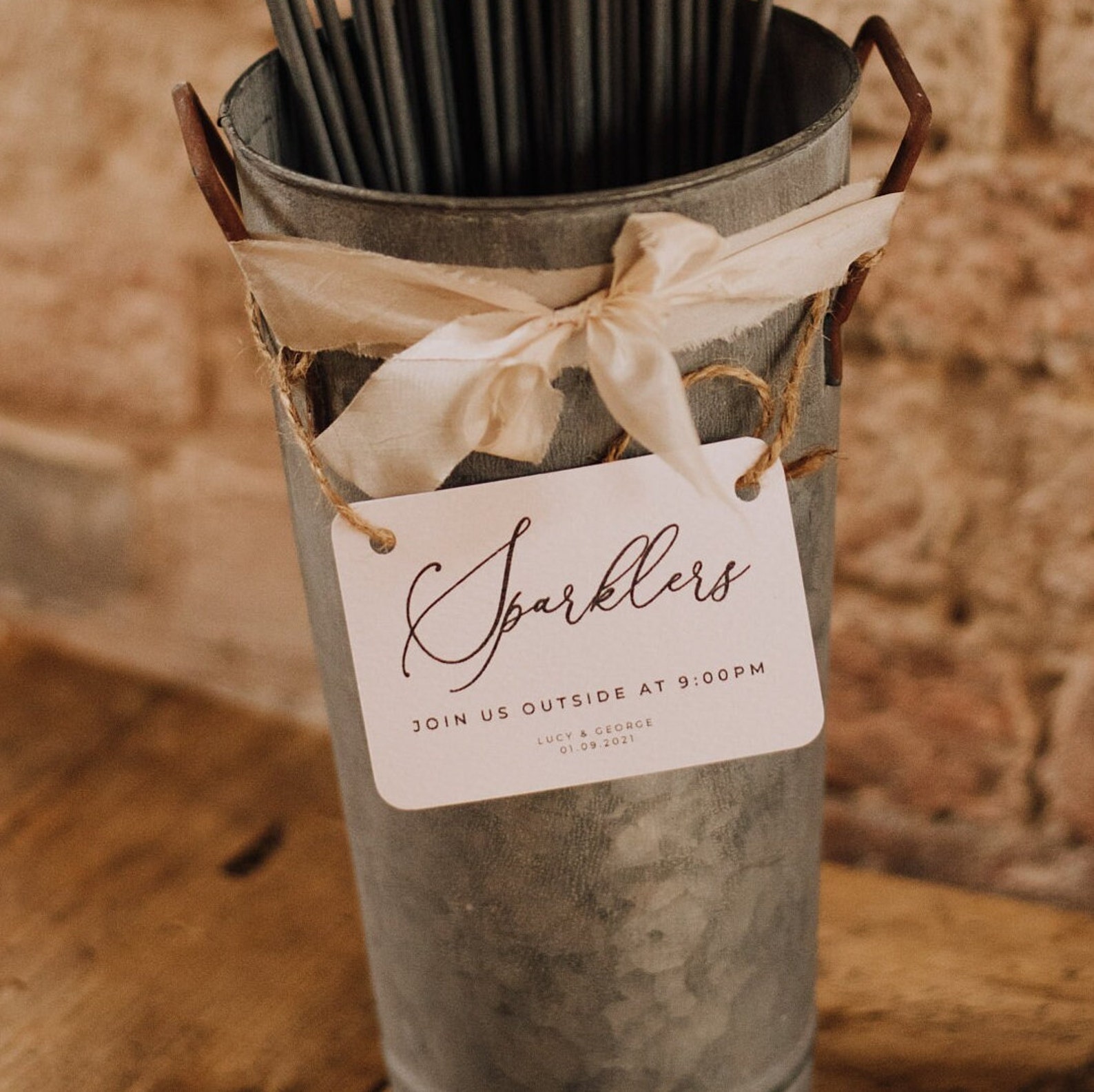 Wedding Sparkler Tags + Bucket Sign for Sparkler Send off - **sparklers ...