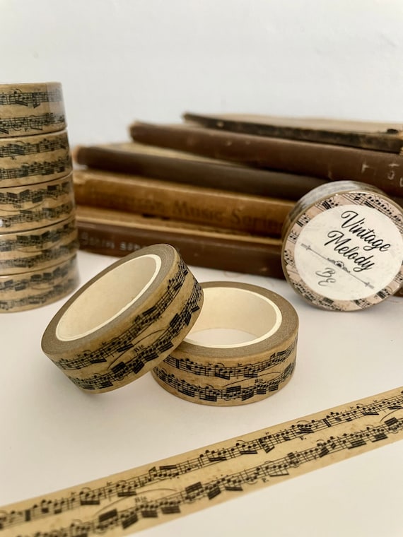 Vintage Melody 15mm Washi Tape Music Notes Bullet Journaling | Etsy