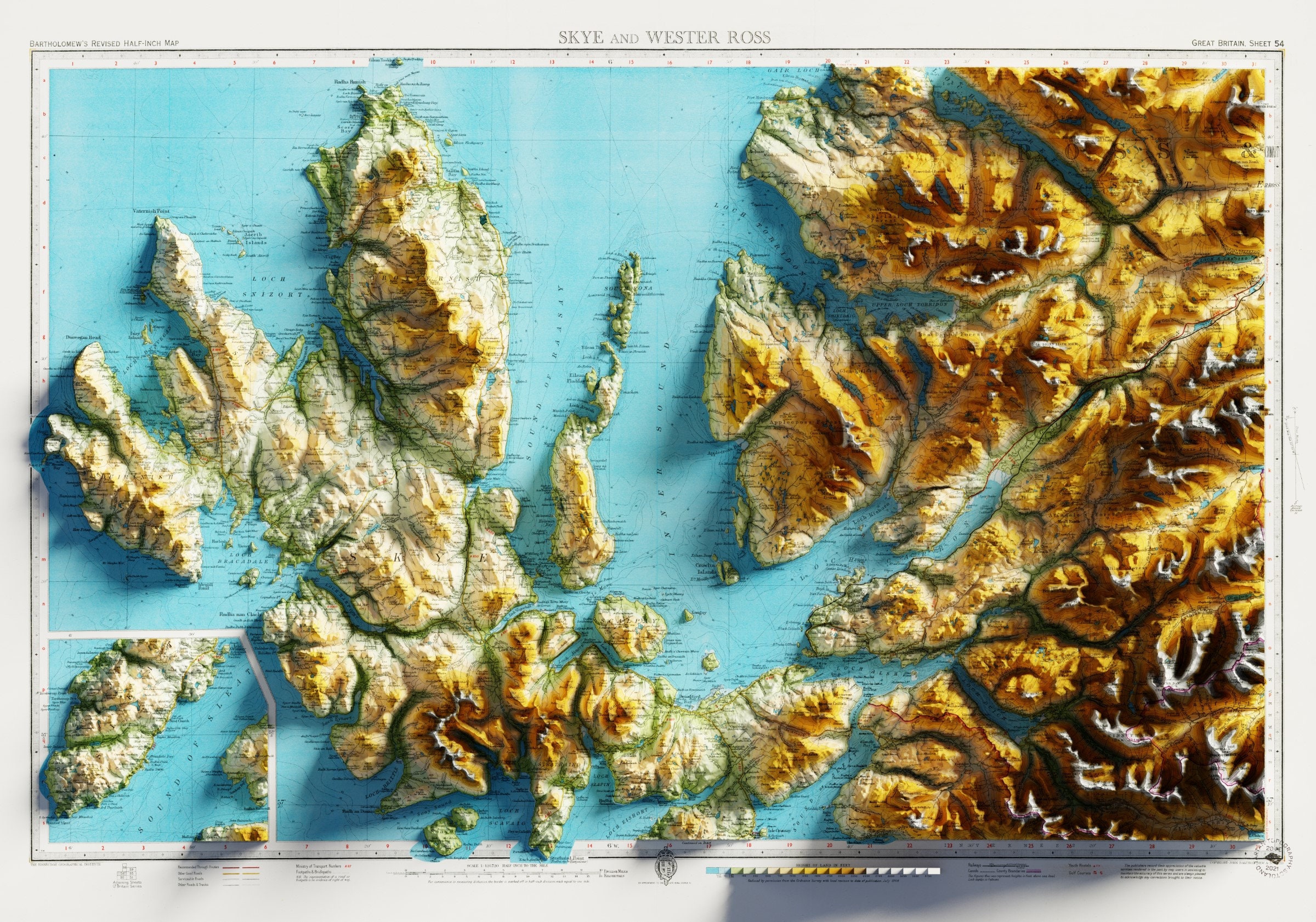 Skye and Wester Ross 3D Effect Map - Etsy UK