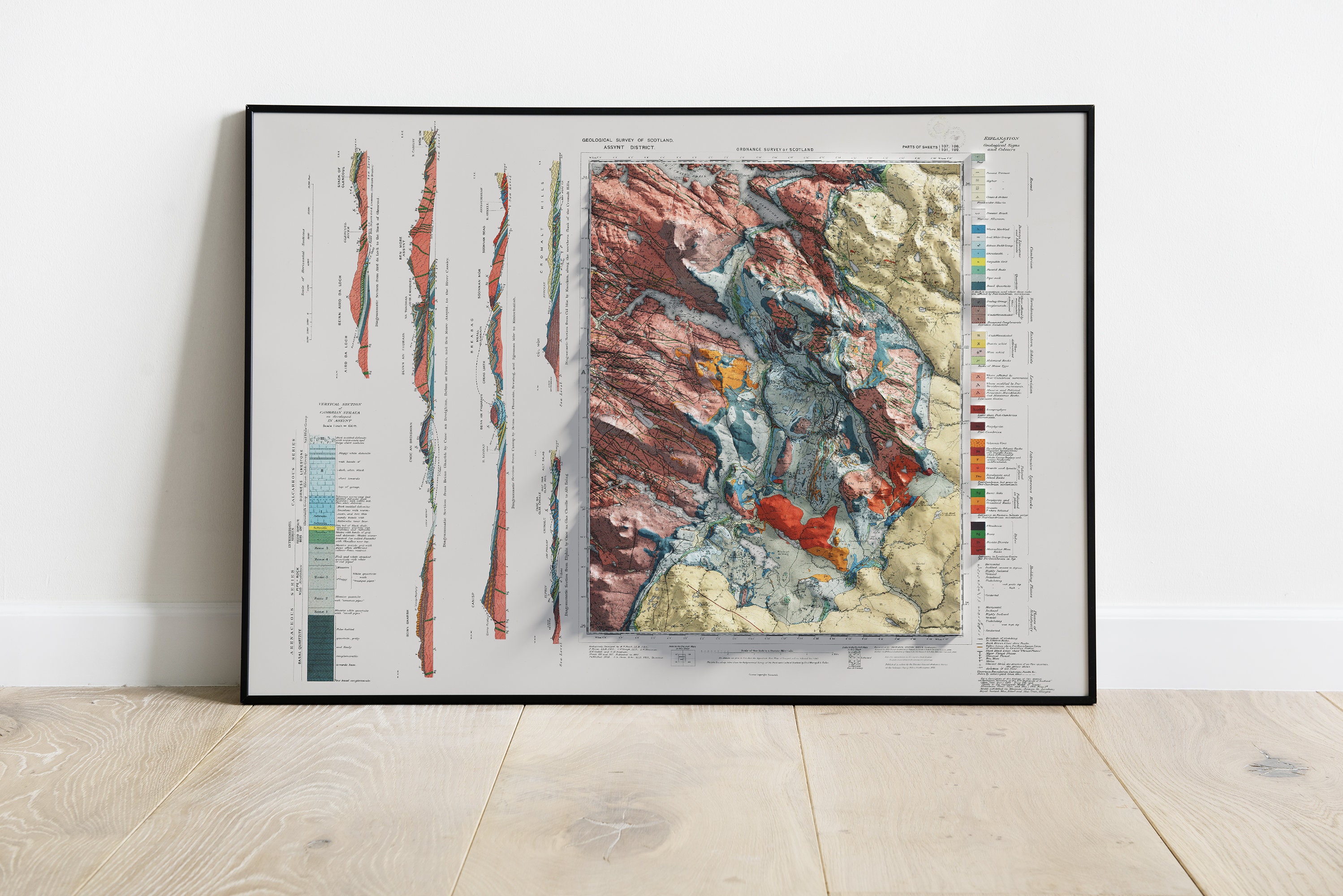 Assynt (scotland) 3D Effect Geological Map - Etsy UK
