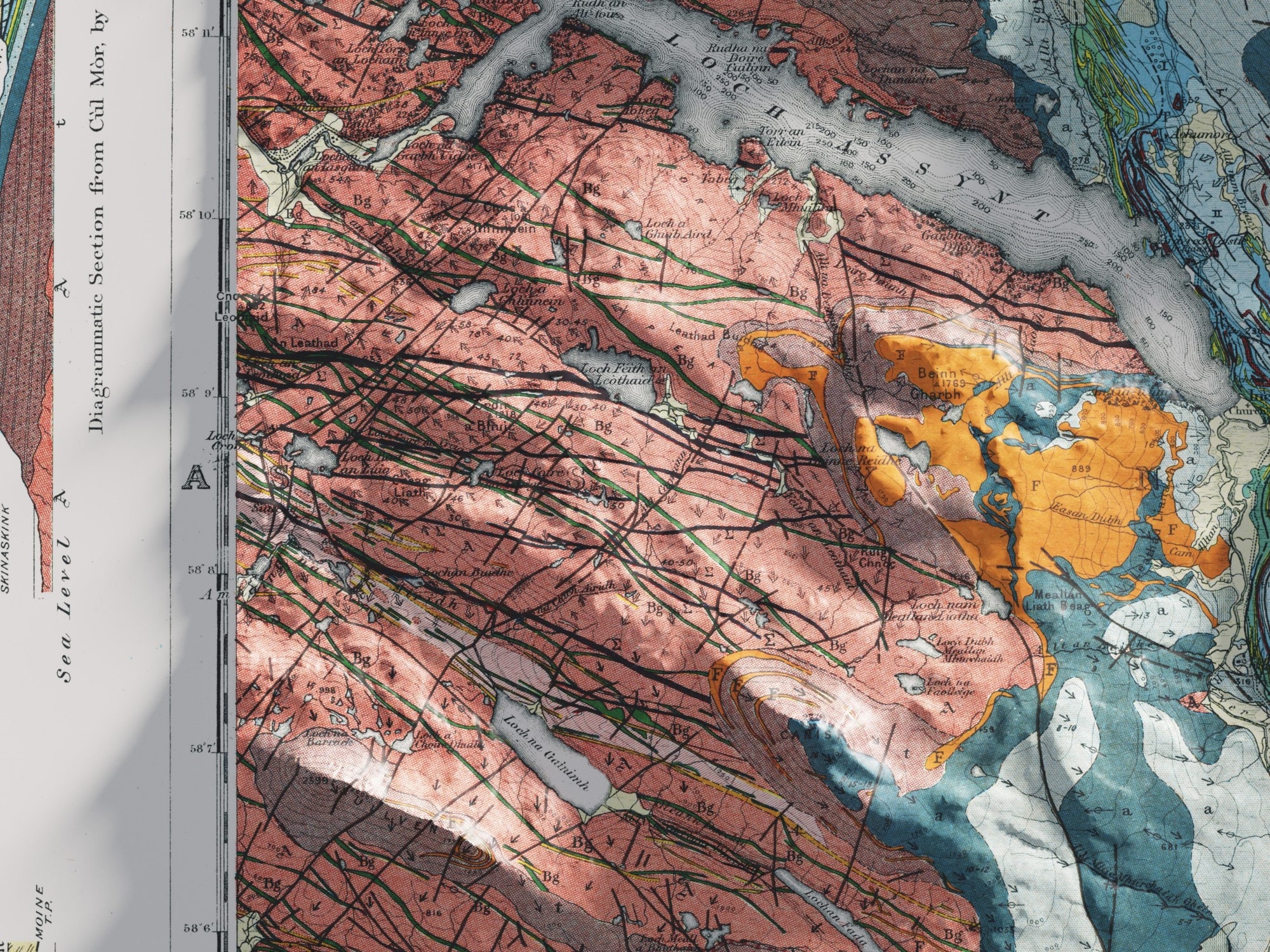 Assynt (scotland) 3D Effect Geological Map - Etsy UK