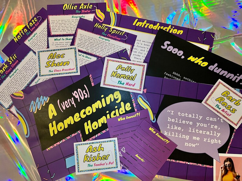 90s Murder Mystery Party Kit high School Reunion 10-15 - Etsy