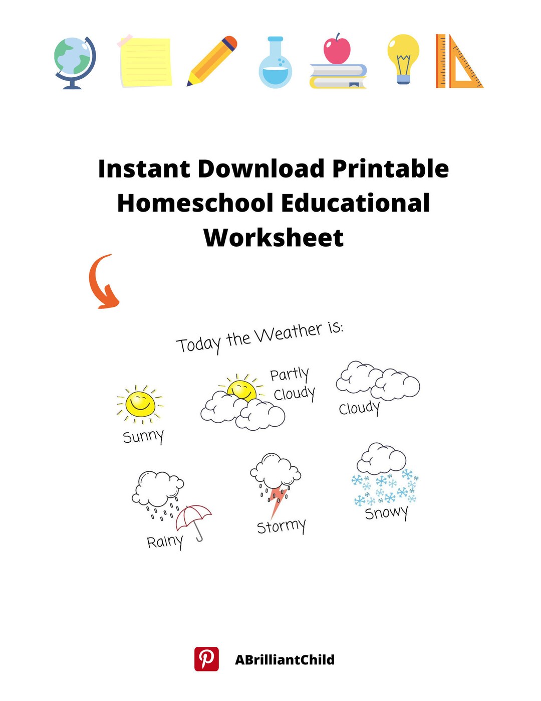 Weather Daily Kid Printable Download Notebook Kindergarten Educational ...