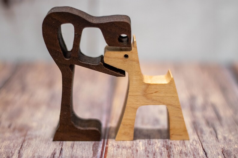 Human and Dog Wooden Statue - Etsy