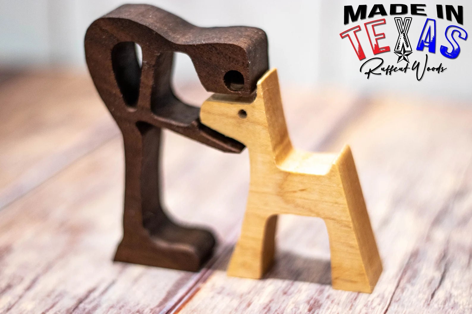 Human and Dog Wooden Statue - Etsy