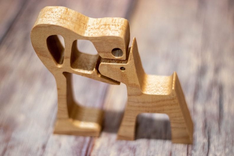 Human and Dog Wooden Statue - Etsy