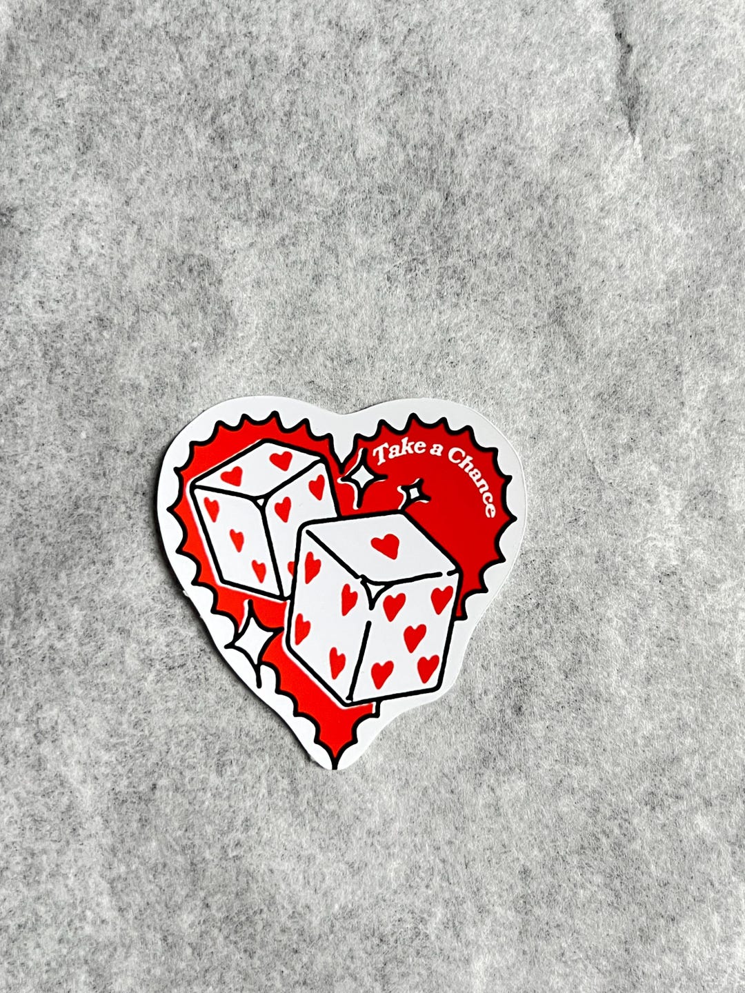 Love Heart Dice Sticker, Take A Chance Dice Roll, Tattoo Flash ...