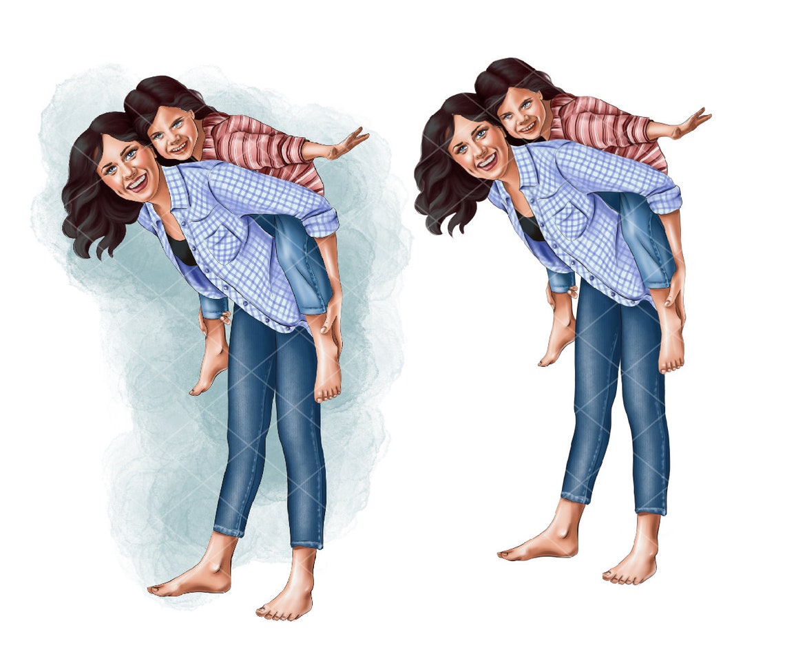 Mother And Daughter Clipart Png Mommy And Me Sublimation Etsy