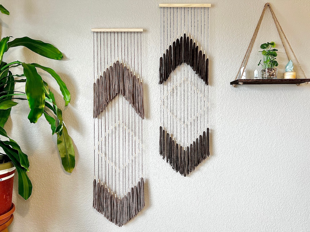 Geometric Accent Wall Hanging, Boho Chevron Home Decor, Western Style ...