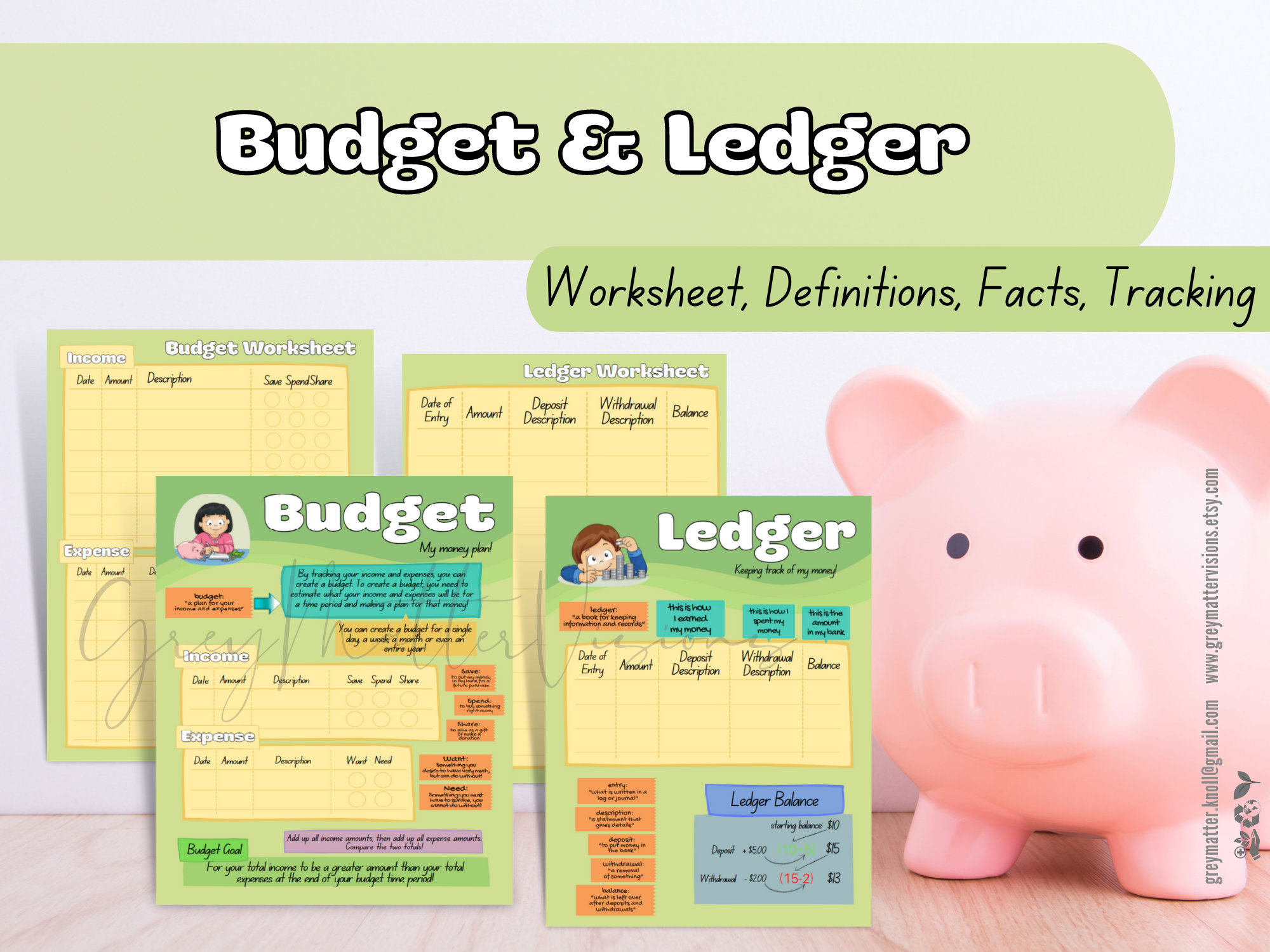 Money Management for Kids ~ Easy to Use Packet ~ 15 Pages ~ Bold ...