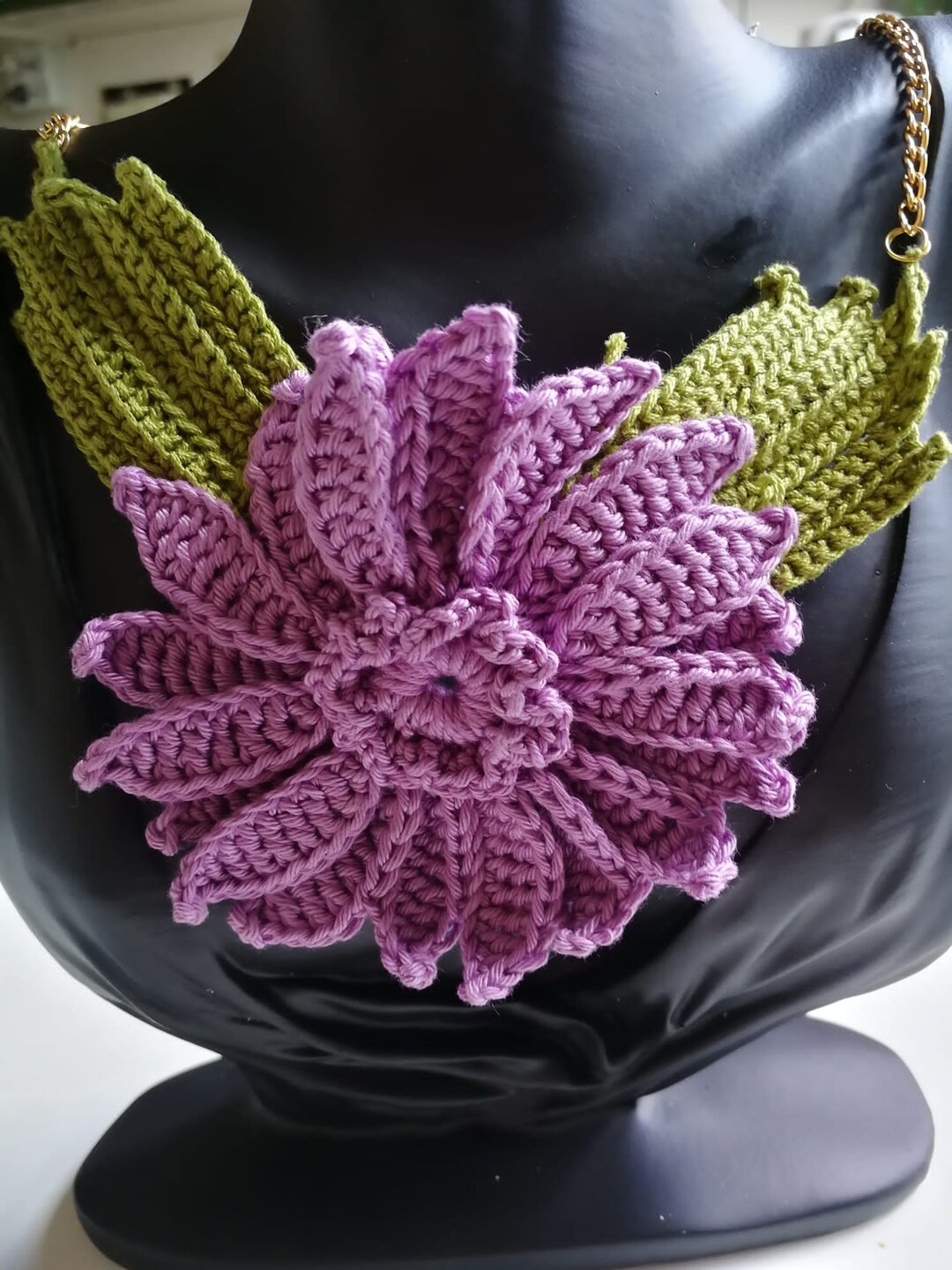 Crochet Freeform Pendant Flower Jewelry Boho Gift for Her - Etsy