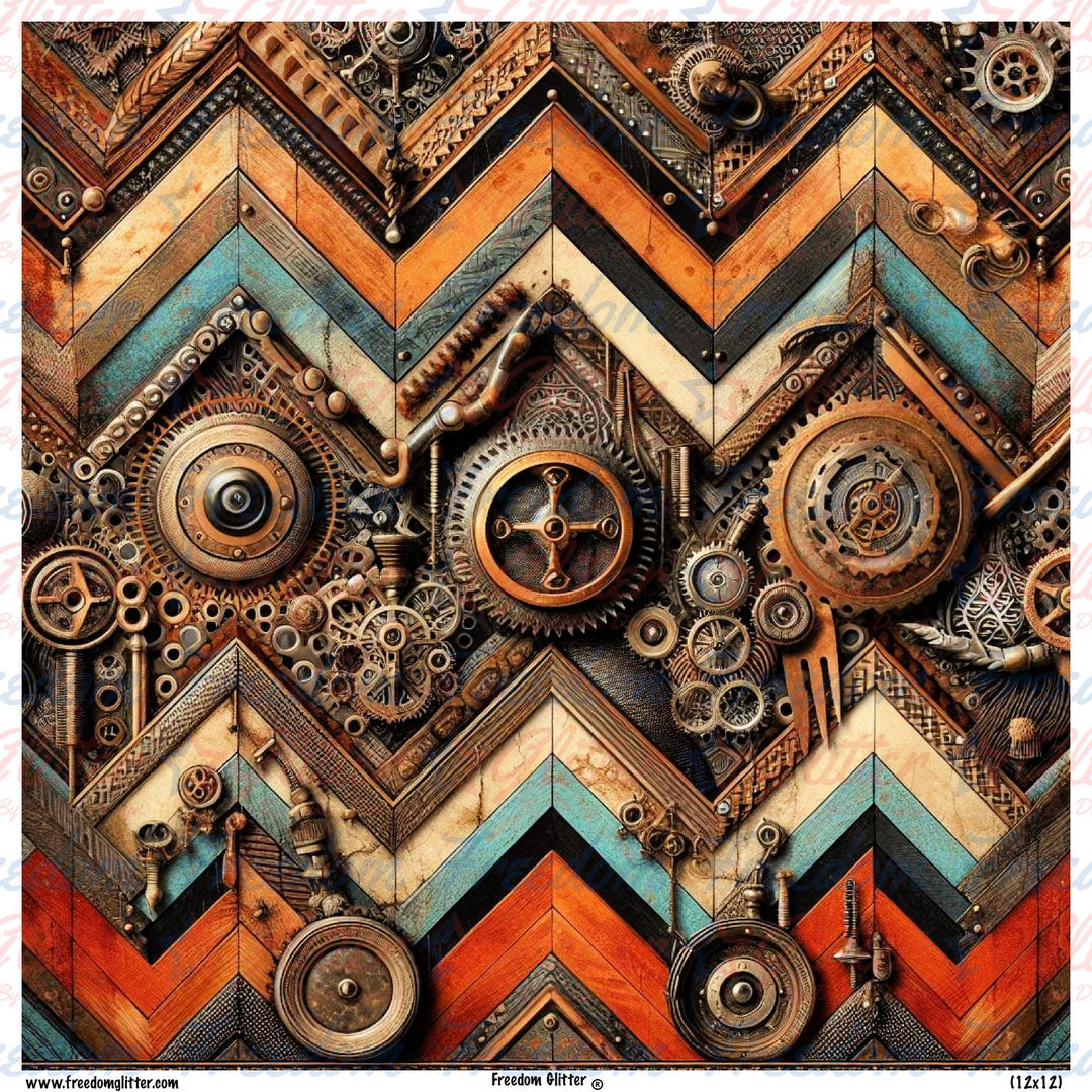 Chevron & Steampunk 2/printed Vinyl/adhesive Vinyl/holographic Vinyl ...